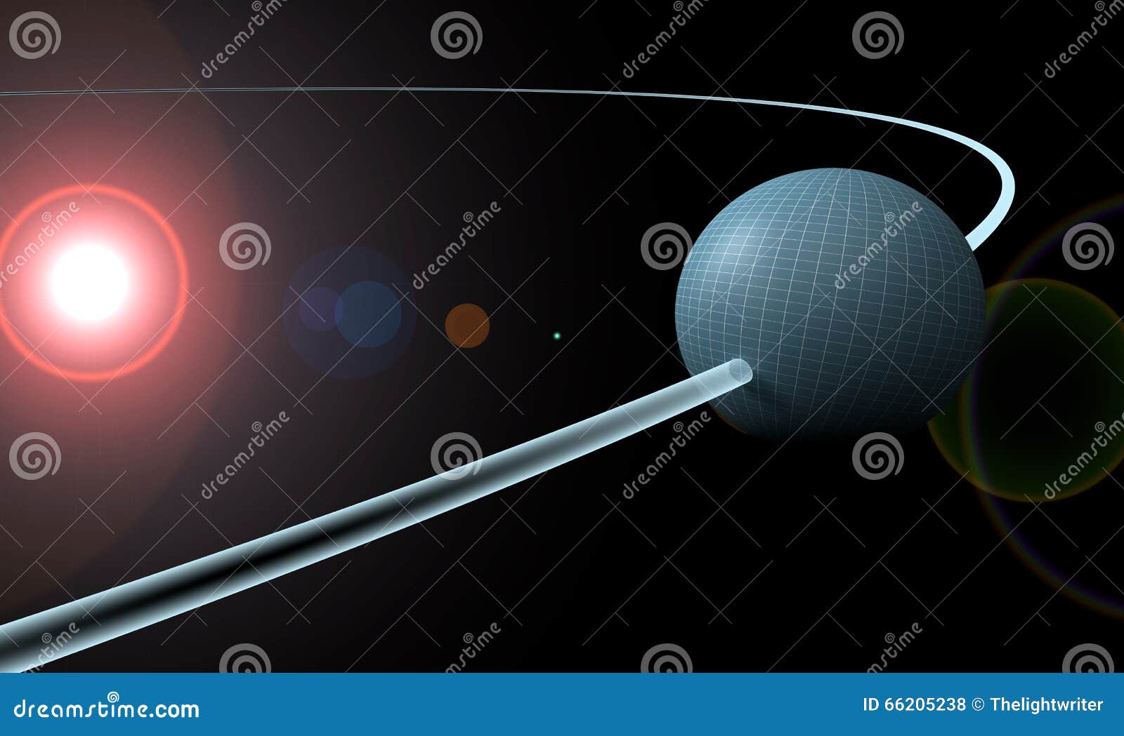 Sphere or Planet is Orbiting a Sun Stock Illustration - Illustration of ...