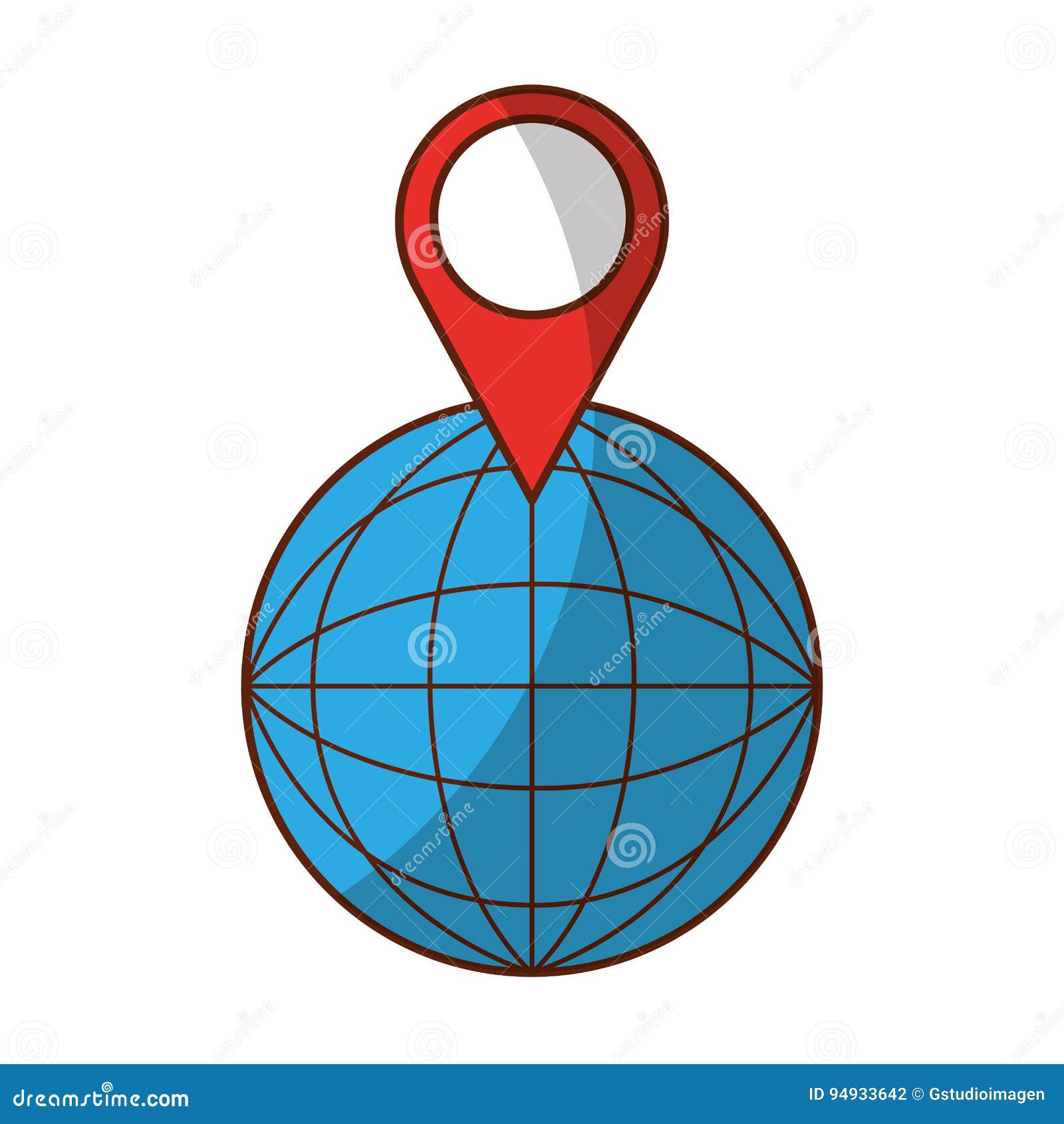Sphere Planet with Pin Location Stock Vector - Illustration of concept ...