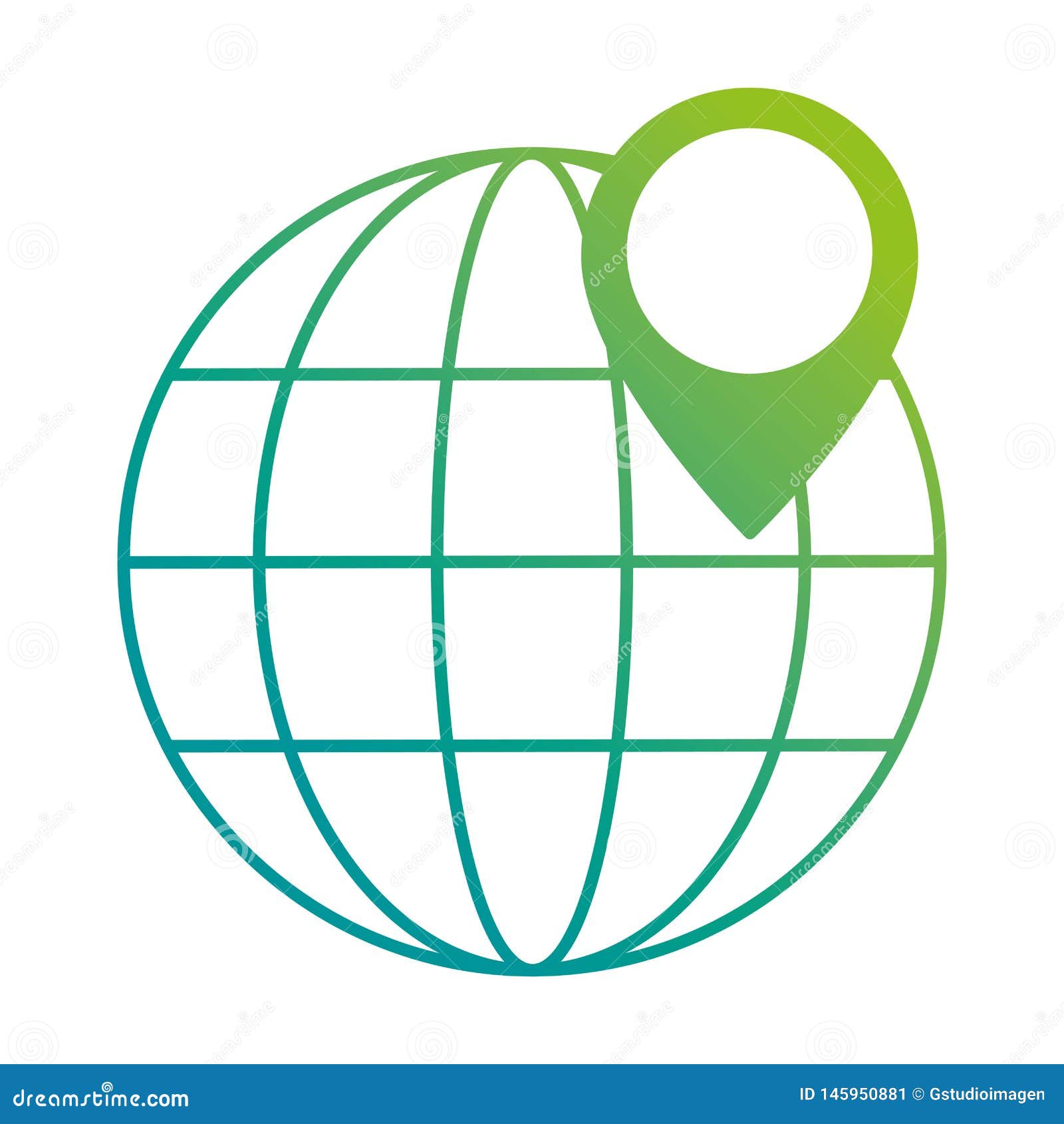 Sphere Planet with Pin Location Stock Illustration - Illustration of ...