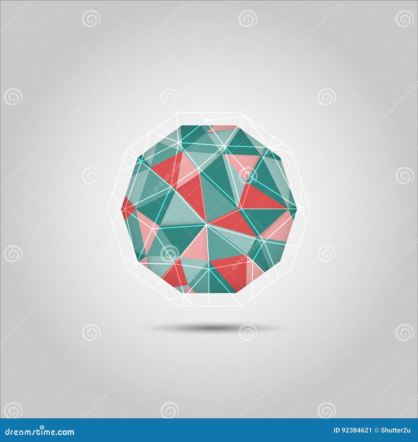 Sphere polygon shape icon stock vector. Illustration of design - 92384621