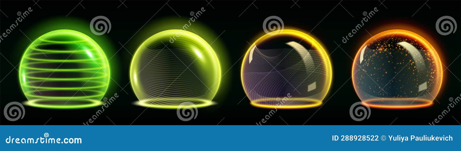 Sphere Protect Shield with Glow Textured Surface Stock Illustration ...