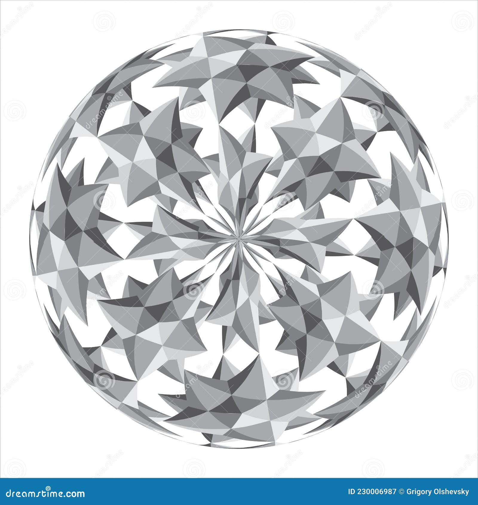 Sphere with a Pyramid Pattern Along the Surface Design Element Stock ...