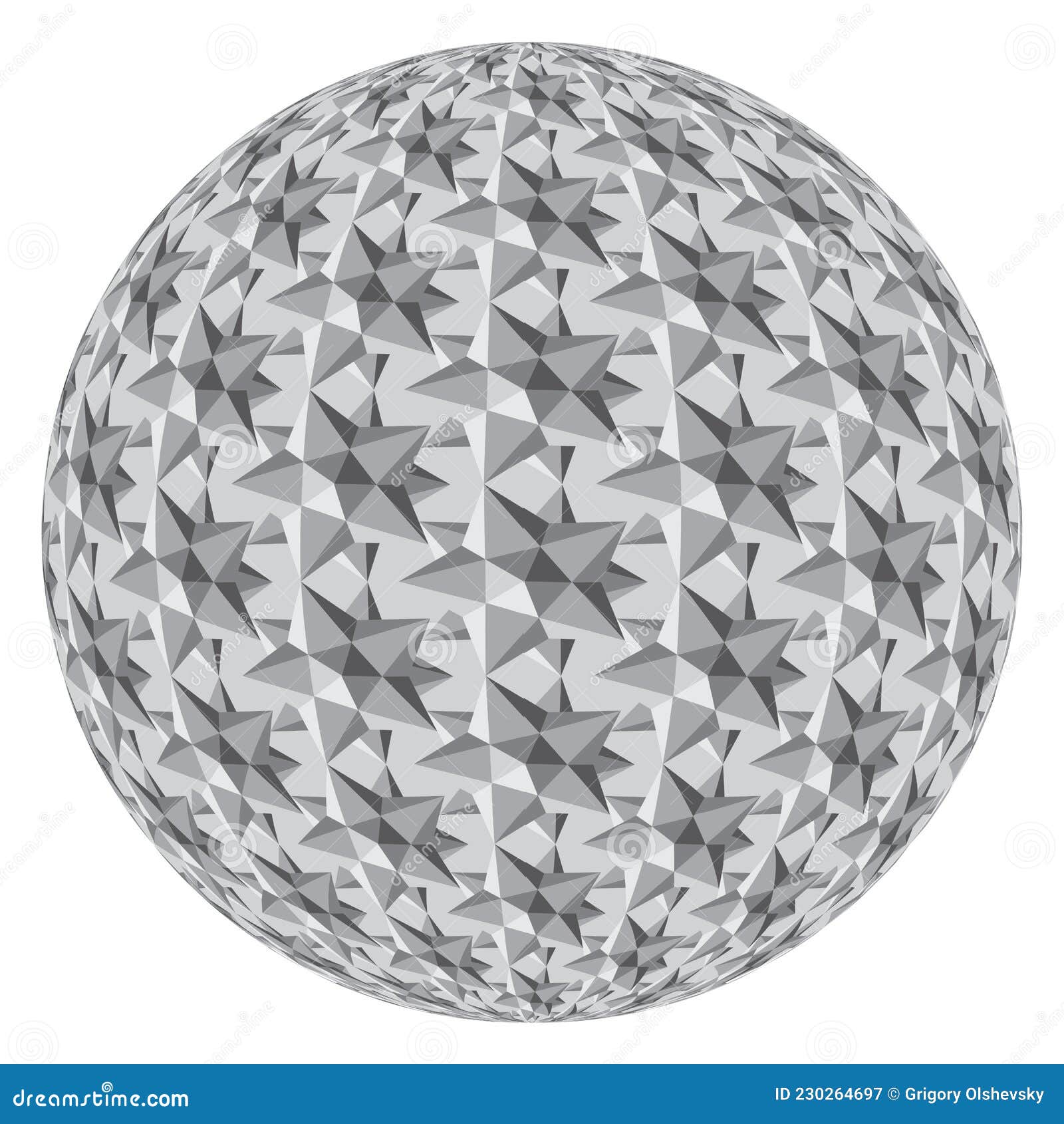 Sphere with a Pyramid Pattern Along the Surface Design Element Stock ...