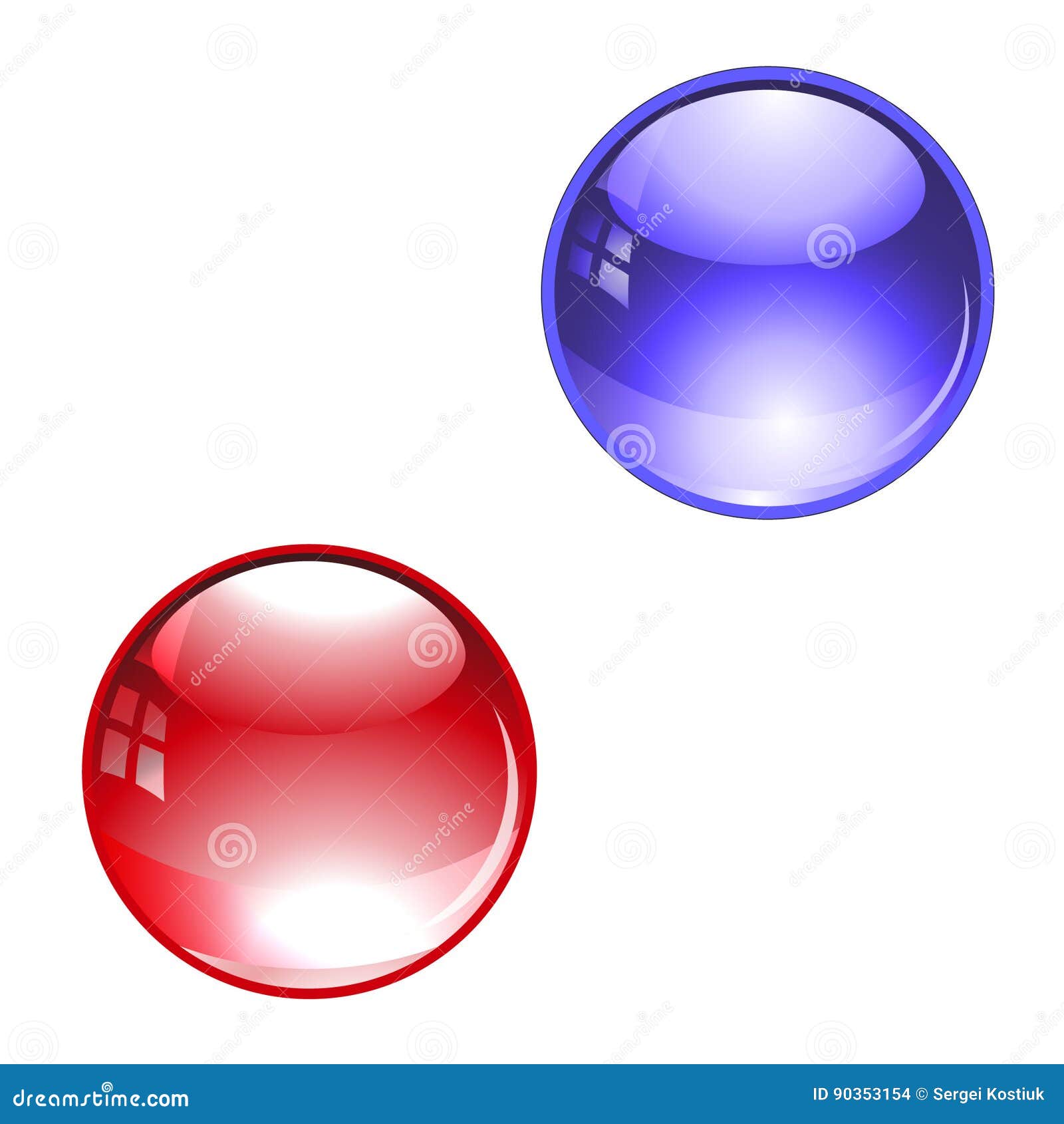 Sphere Vector Decorative Red and Blue Stock Vector - Illustration of ...