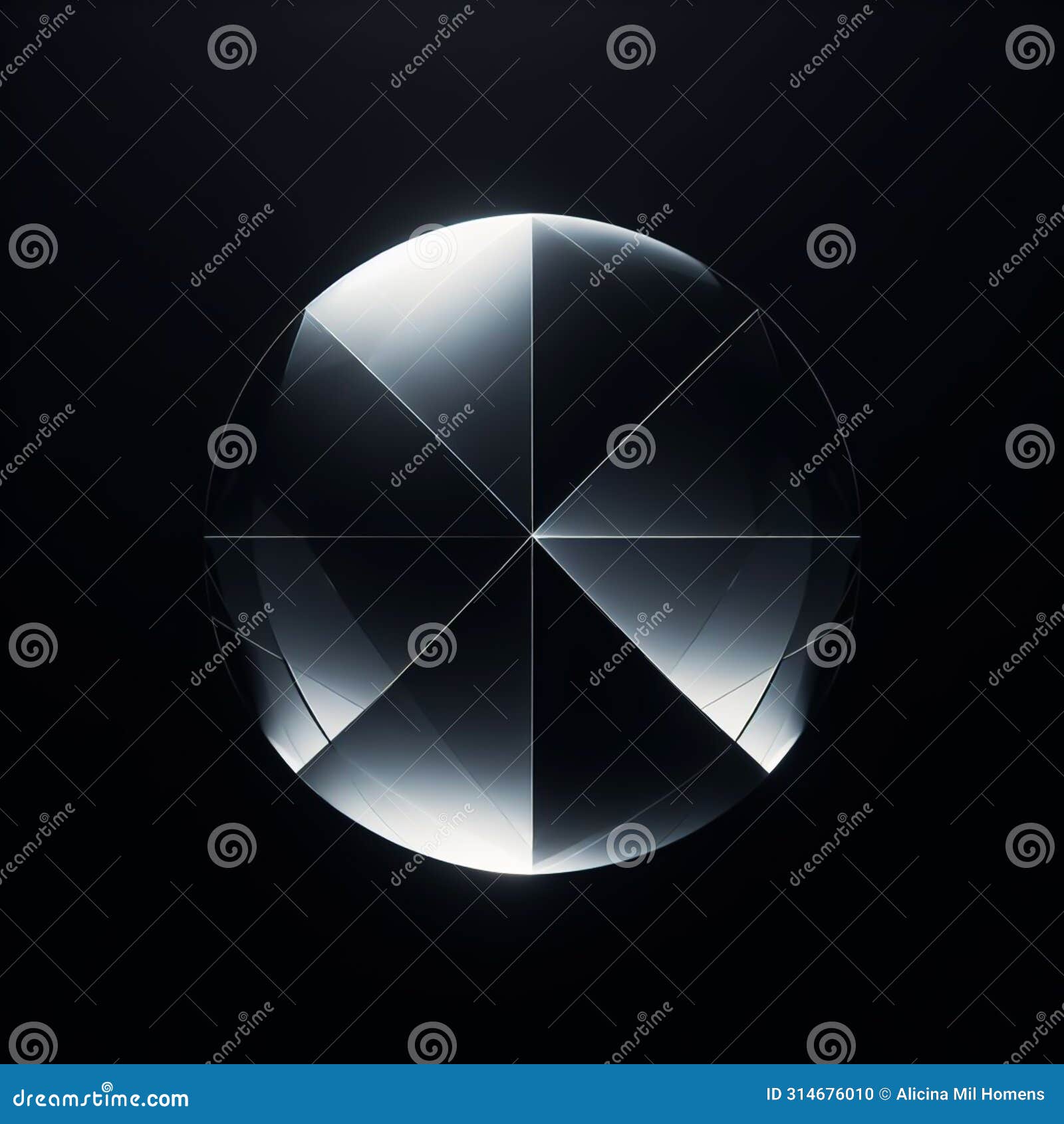Sphere with Refraction Light and Holographic Effect on Dark Background ...