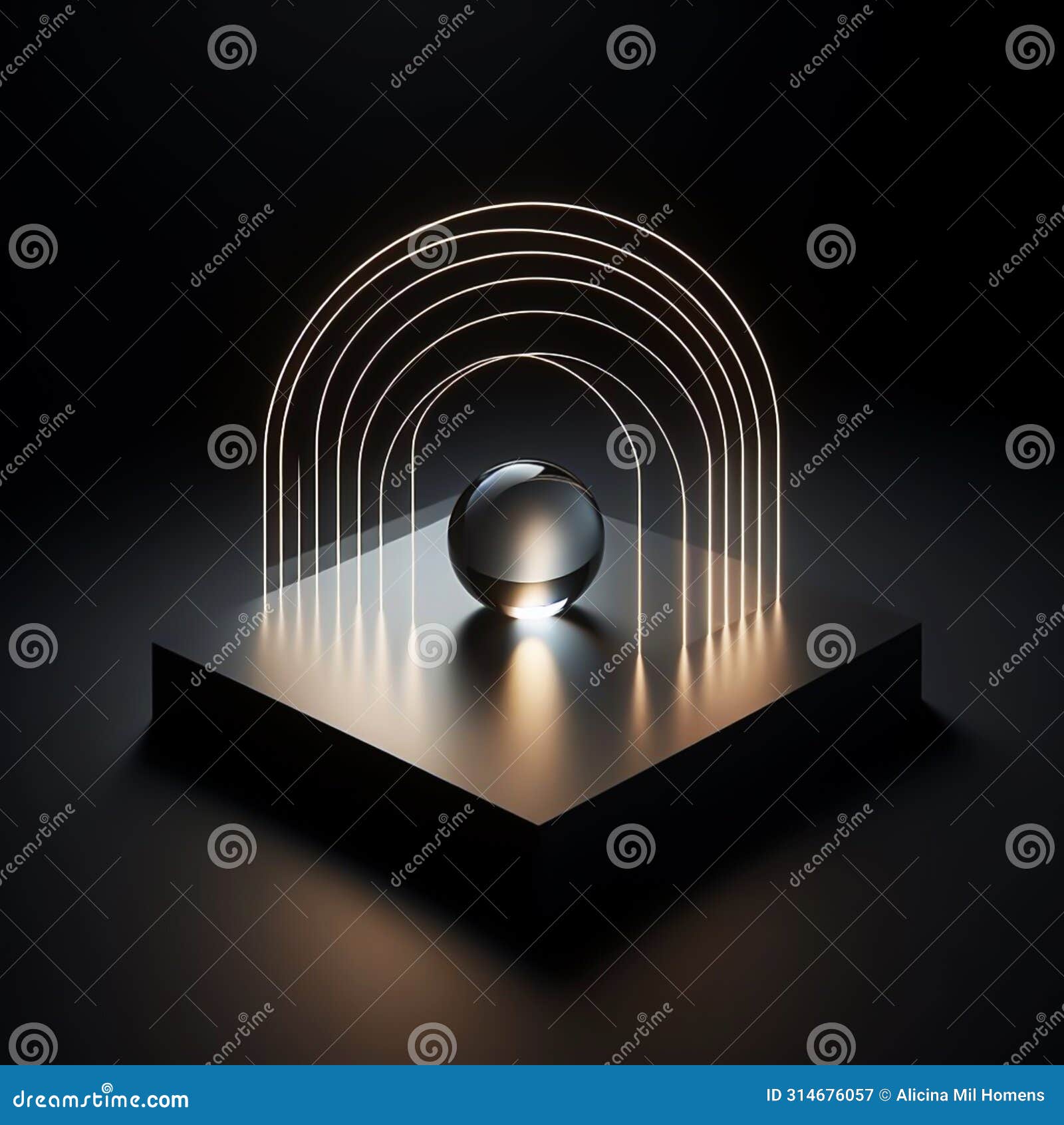 Sphere with Refraction Light and Holographic Effect on Dark Background ...