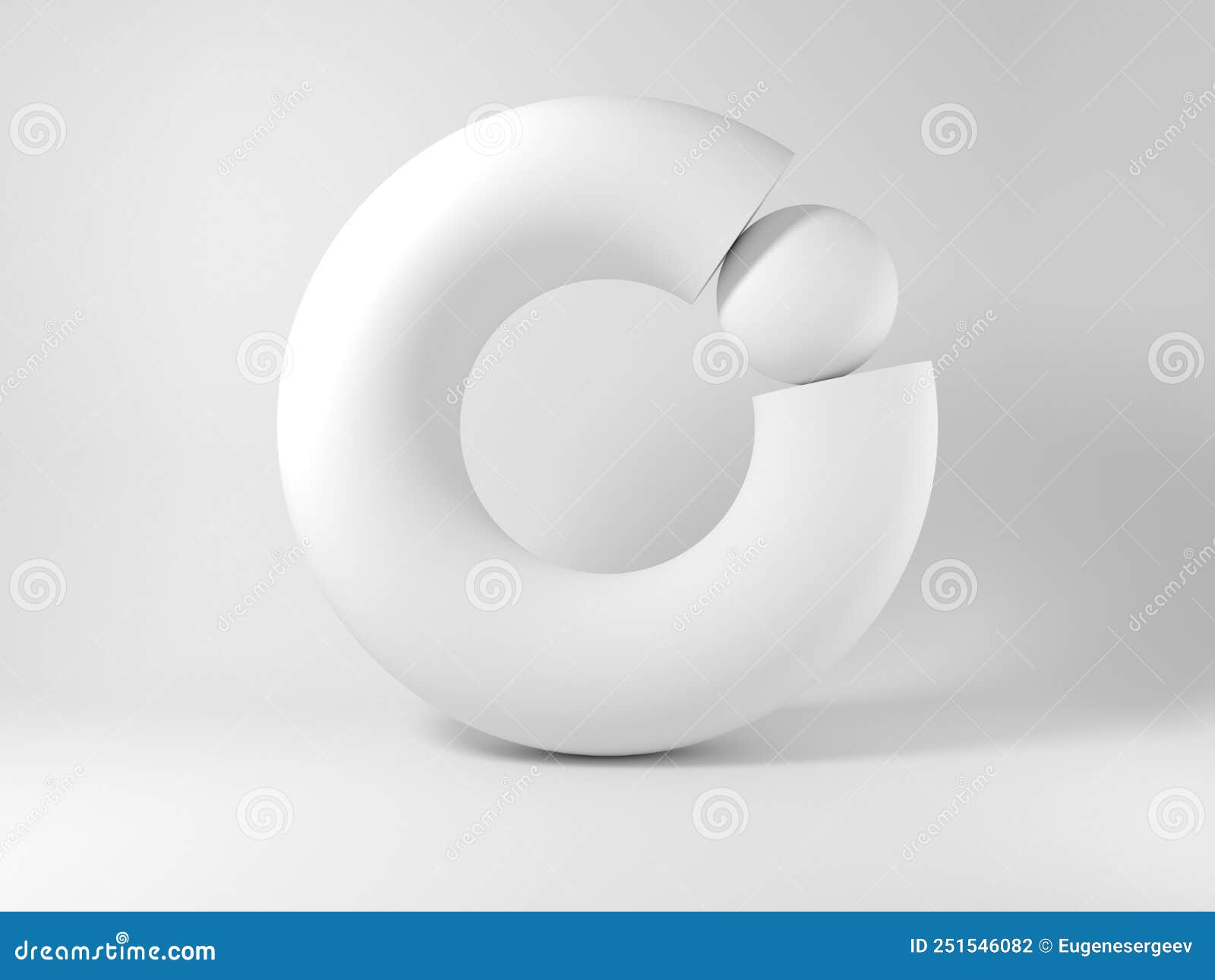 Sphere Replacing Missed Sector of a Torus, Abstract 3d Rendering Stock ...