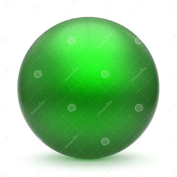 Sphere Round Button Green Matted Ball Basic Circle Object Stock ...