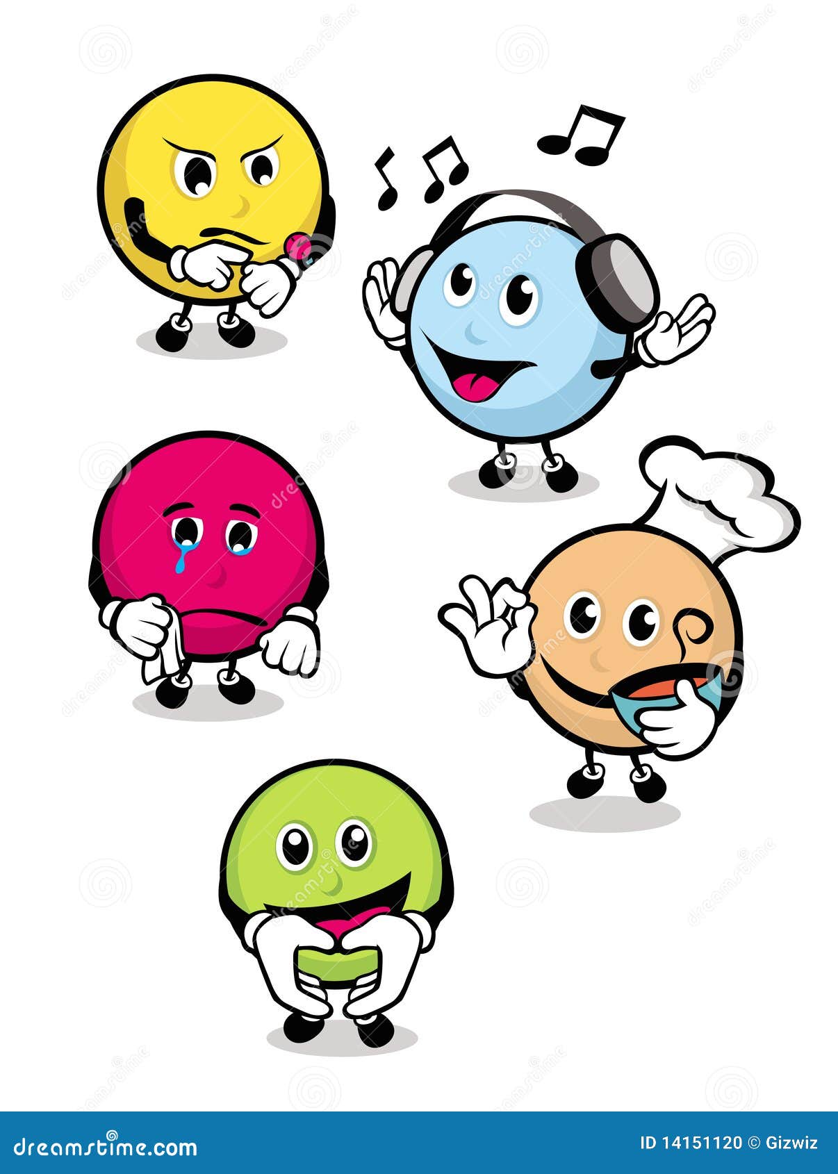 Sphere-Shaped Cartoons stock vector. Illustration of comical - 14151120