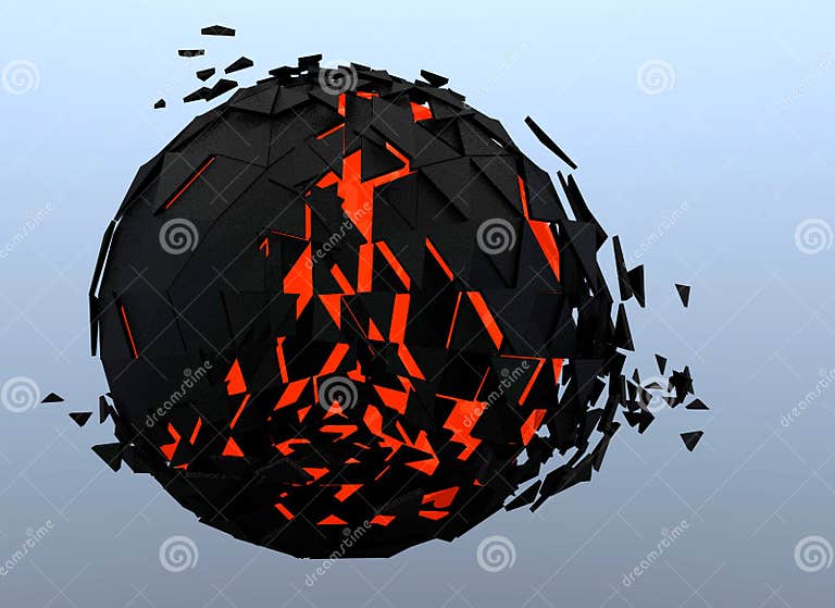 Sphere Shattered Abstract 3d Stock Illustration - Illustration of ...