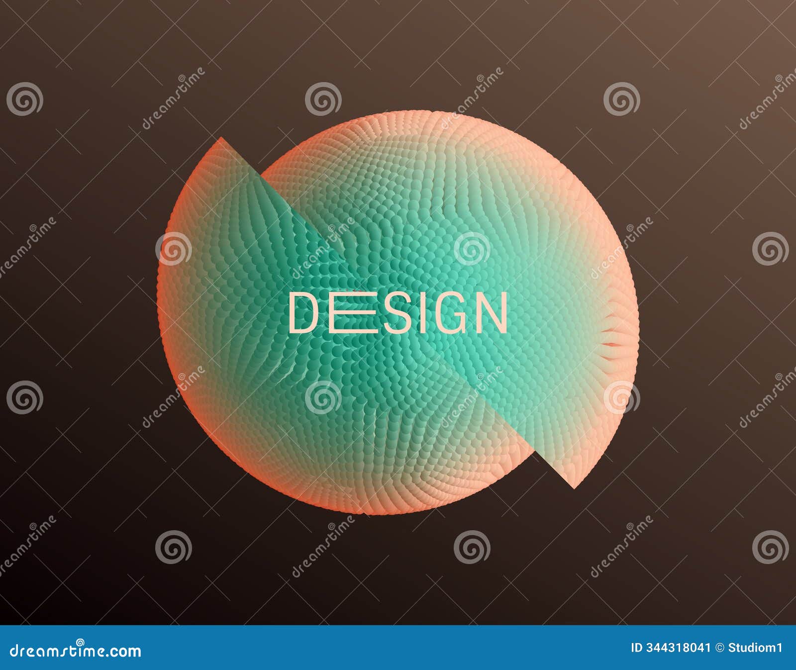 Sphere Sliced To Two Parts and Stacked with Shifted Elements. 3d Vector ...