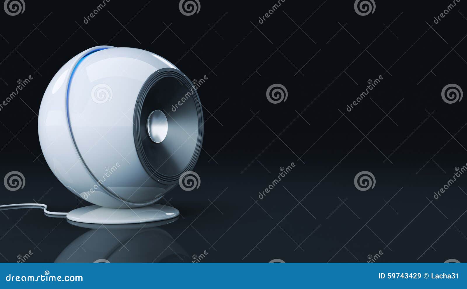 Sphere speaker 3D stock illustration. Illustration of music - 59743429