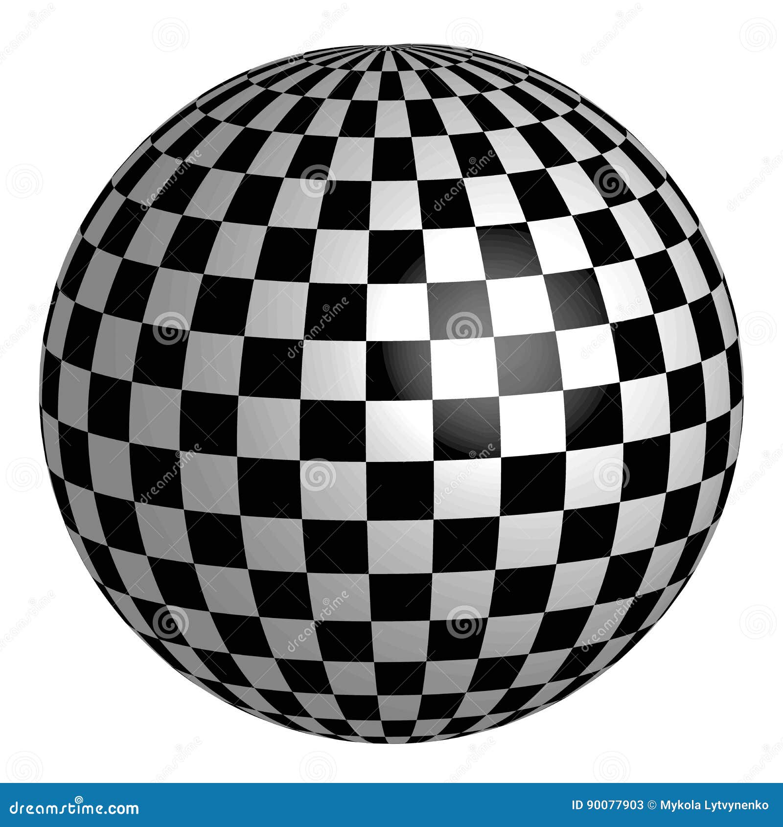 Sphere with Square Pattern on Surface, Vector Chess Planet Earth Stock ...