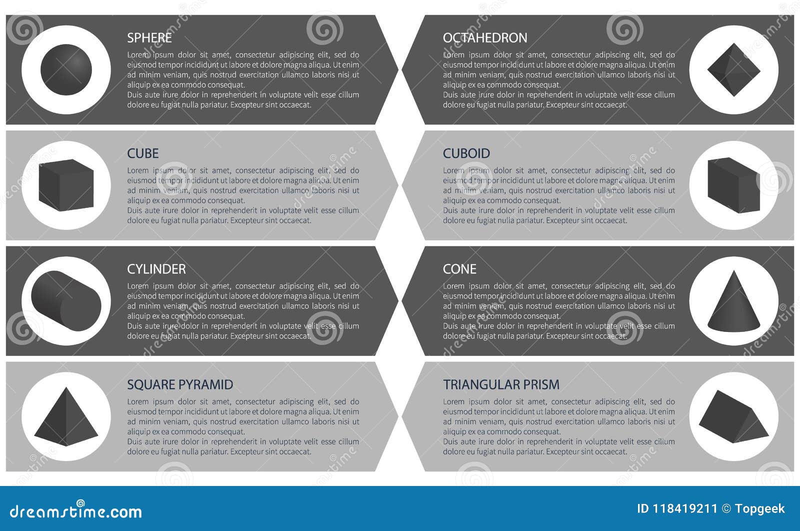 Square Pyramid, Tetrahedron, Cube Geometric Shapes Cartoon Vector ...