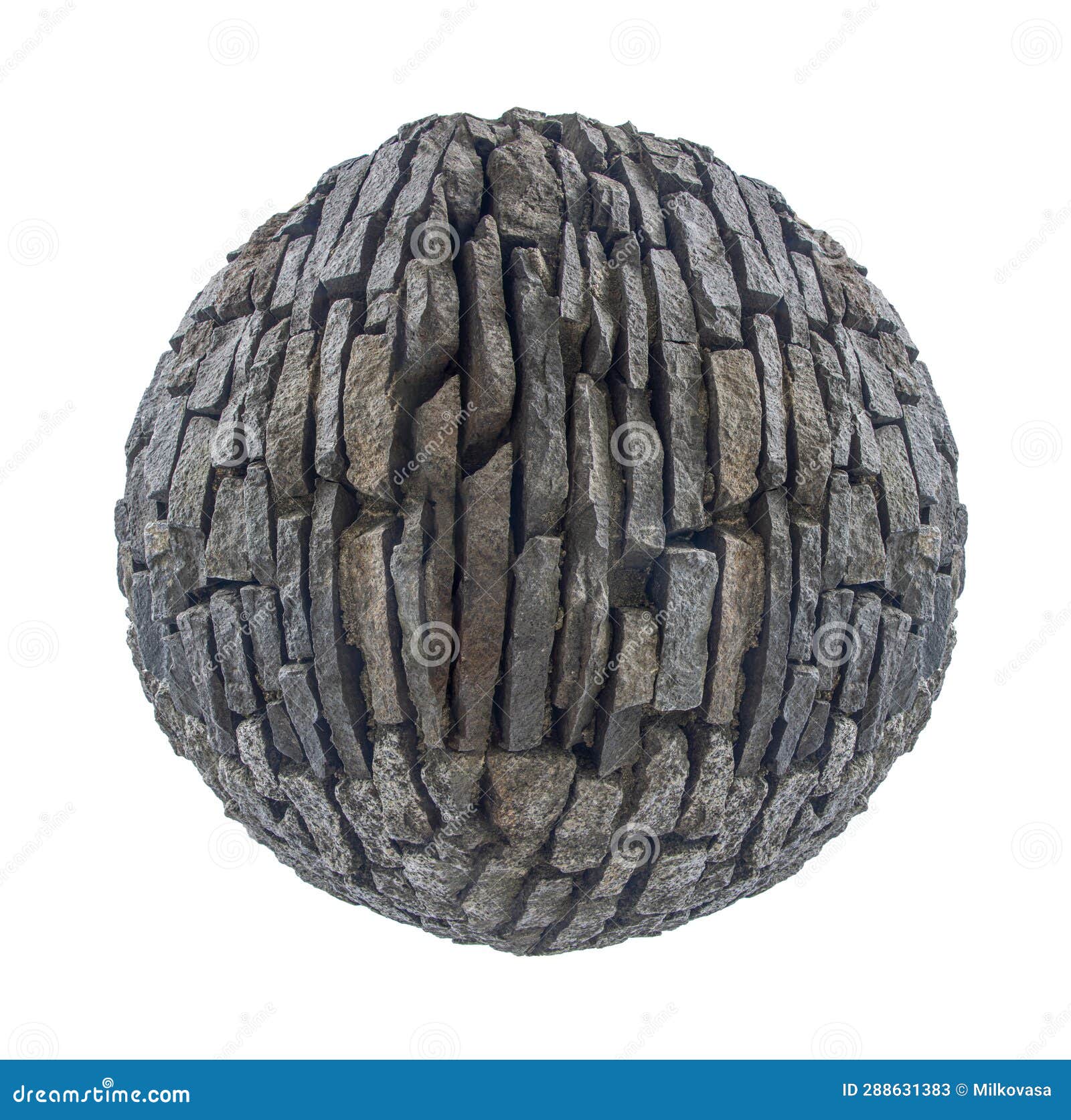 A Sphere from Stones Isolated on a White Background Stock Image - Image ...