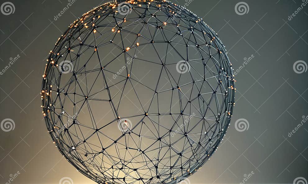 Sphere with String Lights on it Stock Illustration - Illustration of ...