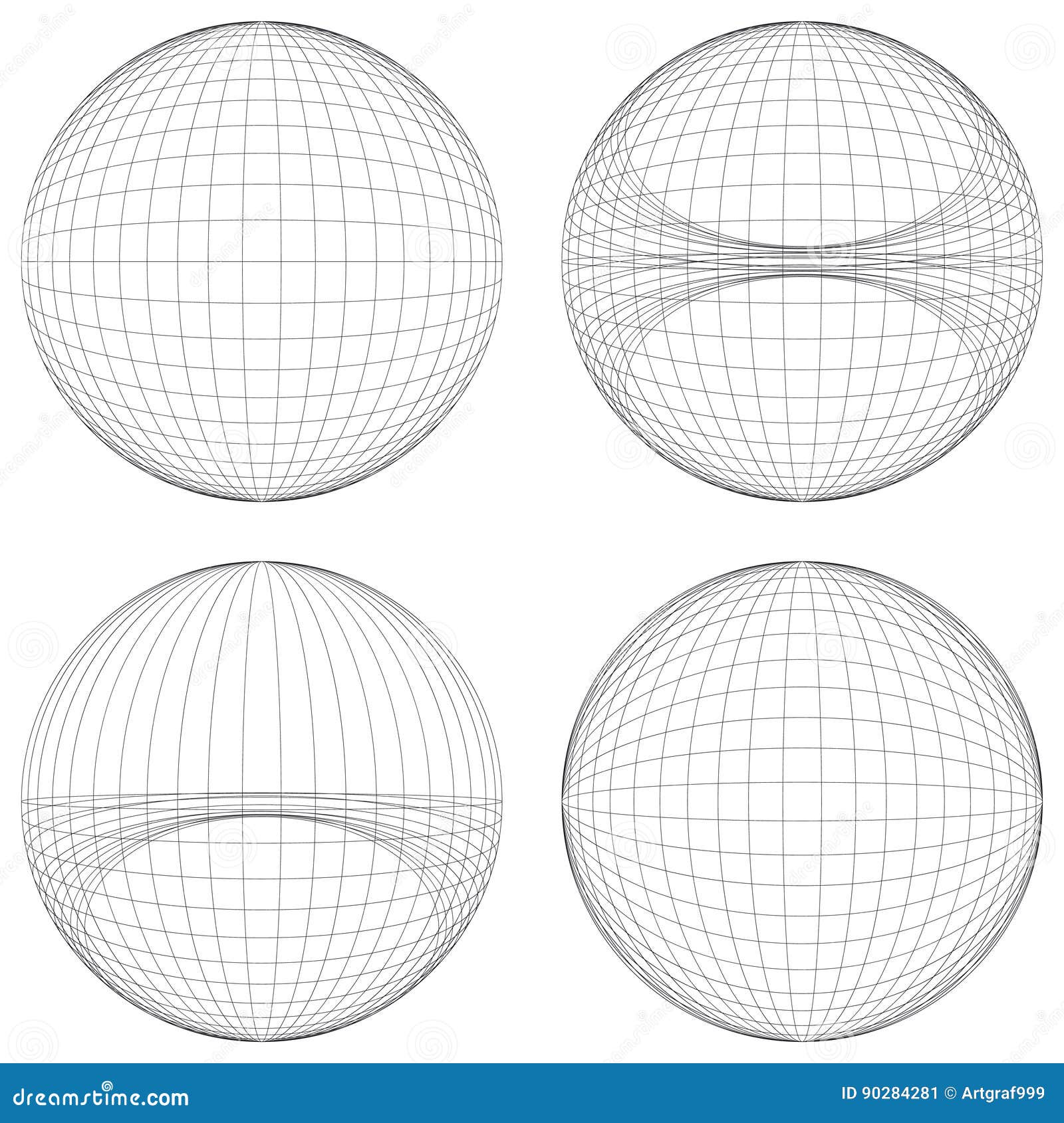 3D Sphere Structure With Connected Dots And Lines. Wireframe Construct ...