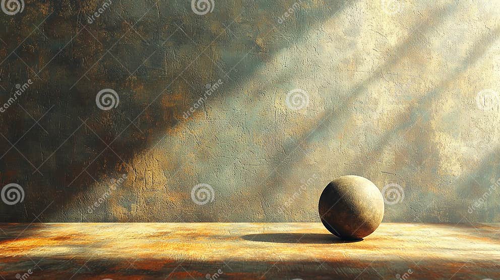Sphere in Sunlight on Rustic Surface Stock Illustration - Illustration ...