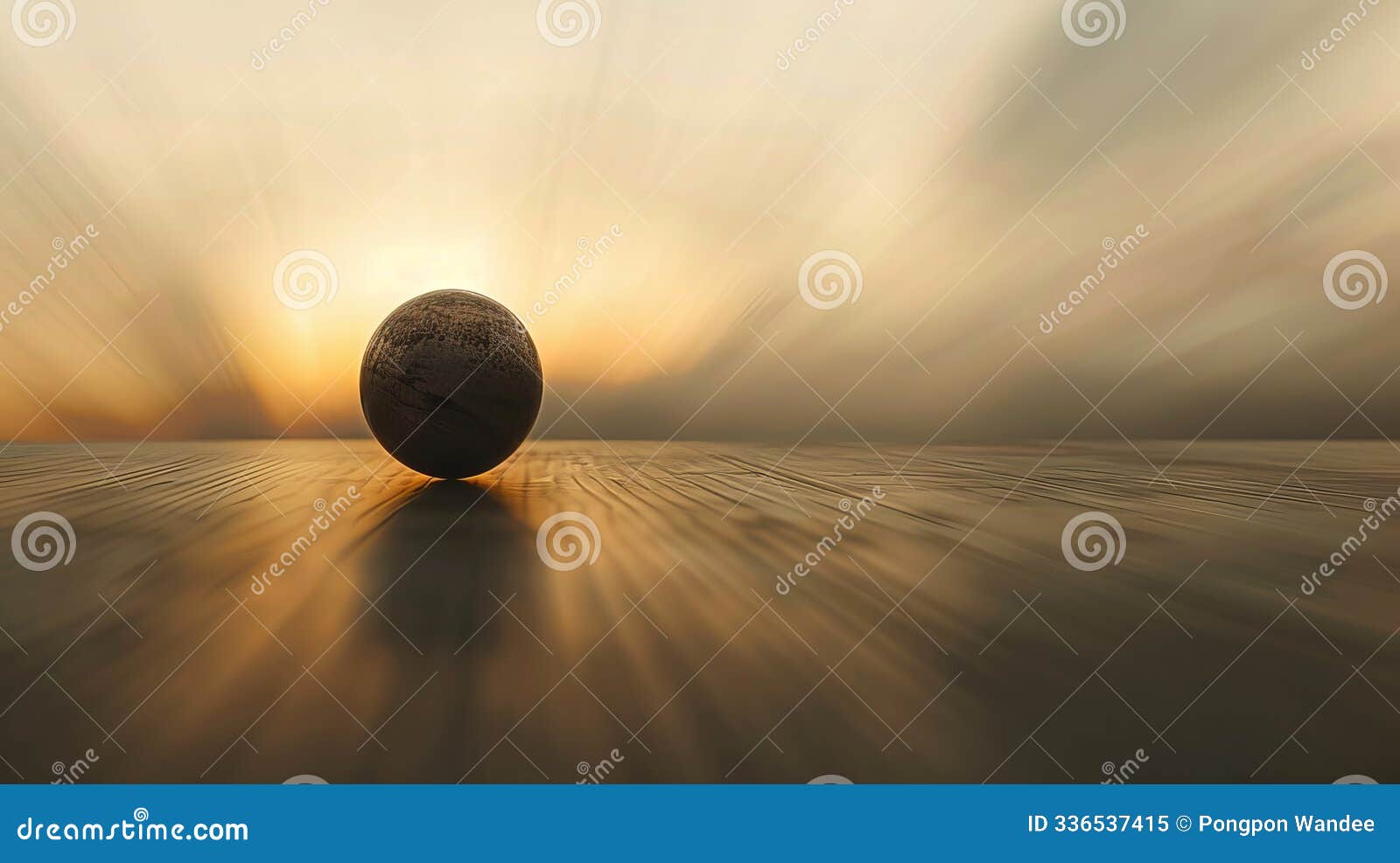 Sphere on Textured Surface with Radial Blur Effect Stock Illustration ...