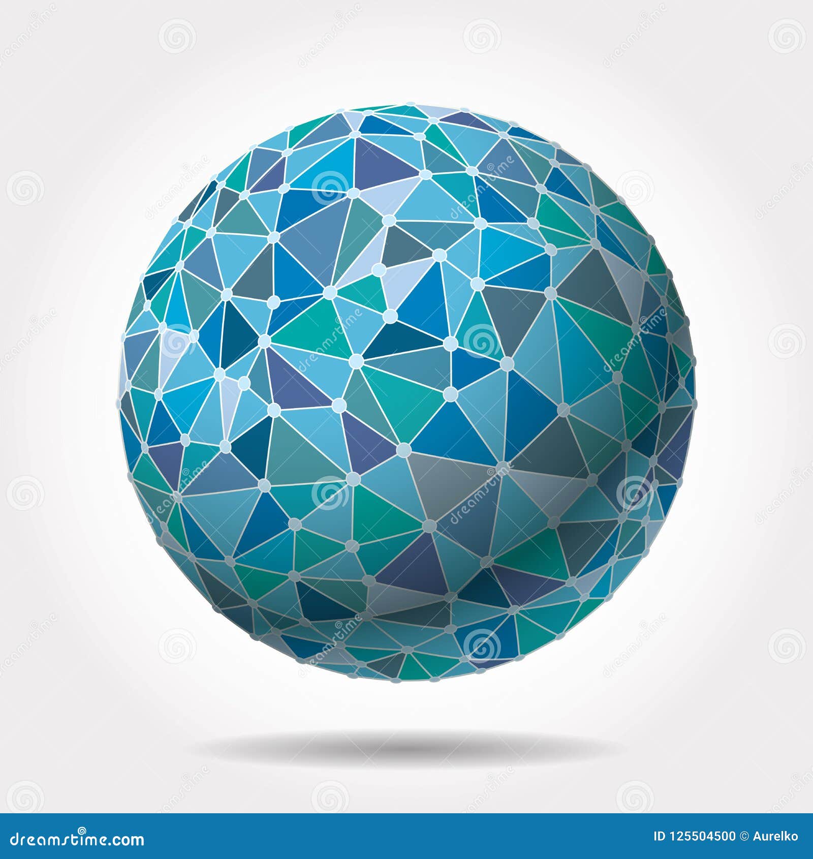 Blue tile sphere stock vector. Illustration of colorful - 125504500