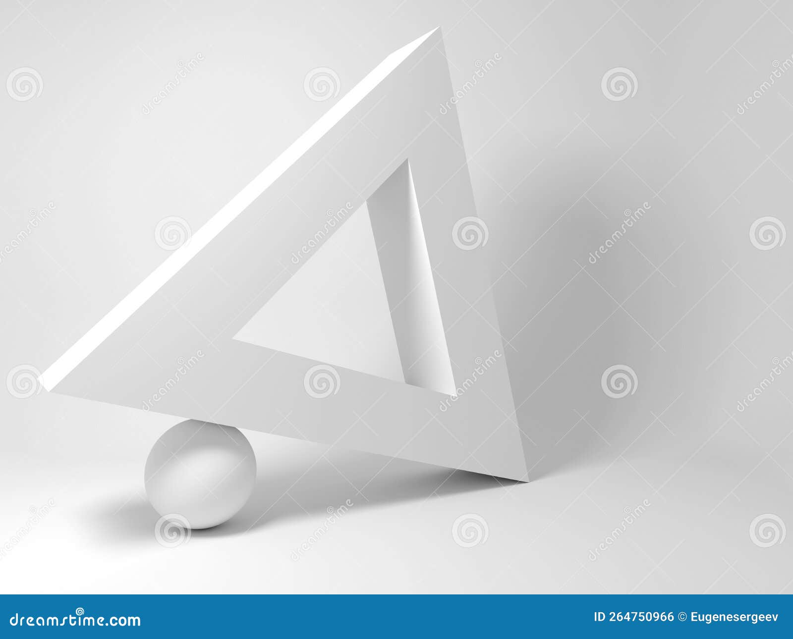 Sphere and Triangular Frame, Abstract 3d Render Illustration Stock ...