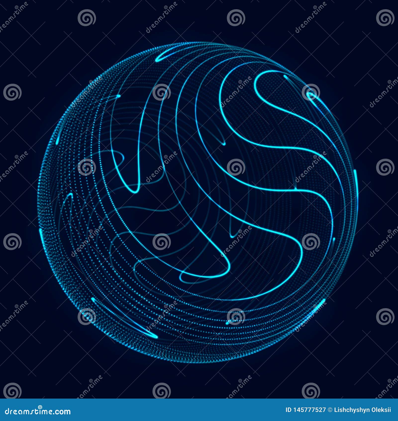 Sphere with Twist Lines. Background for Business Event. Wireframe ...