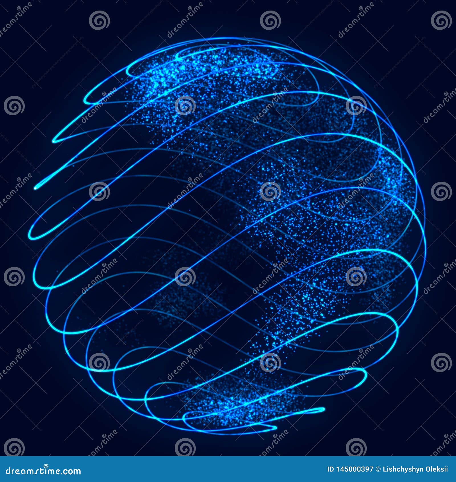 Sphere with Twist Lines. Background for Business Event. Wireframe ...