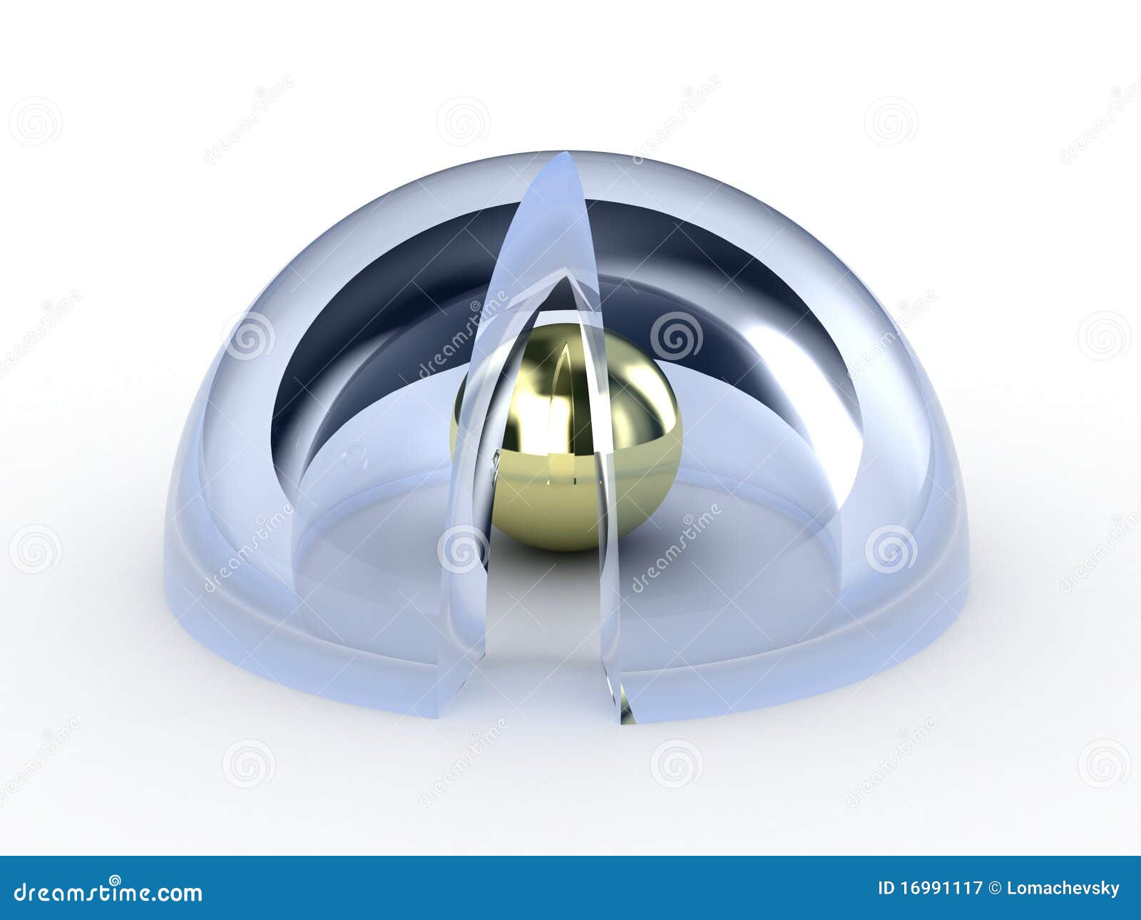 Sphere under glass stock illustration. Illustration of bunker - 16991117