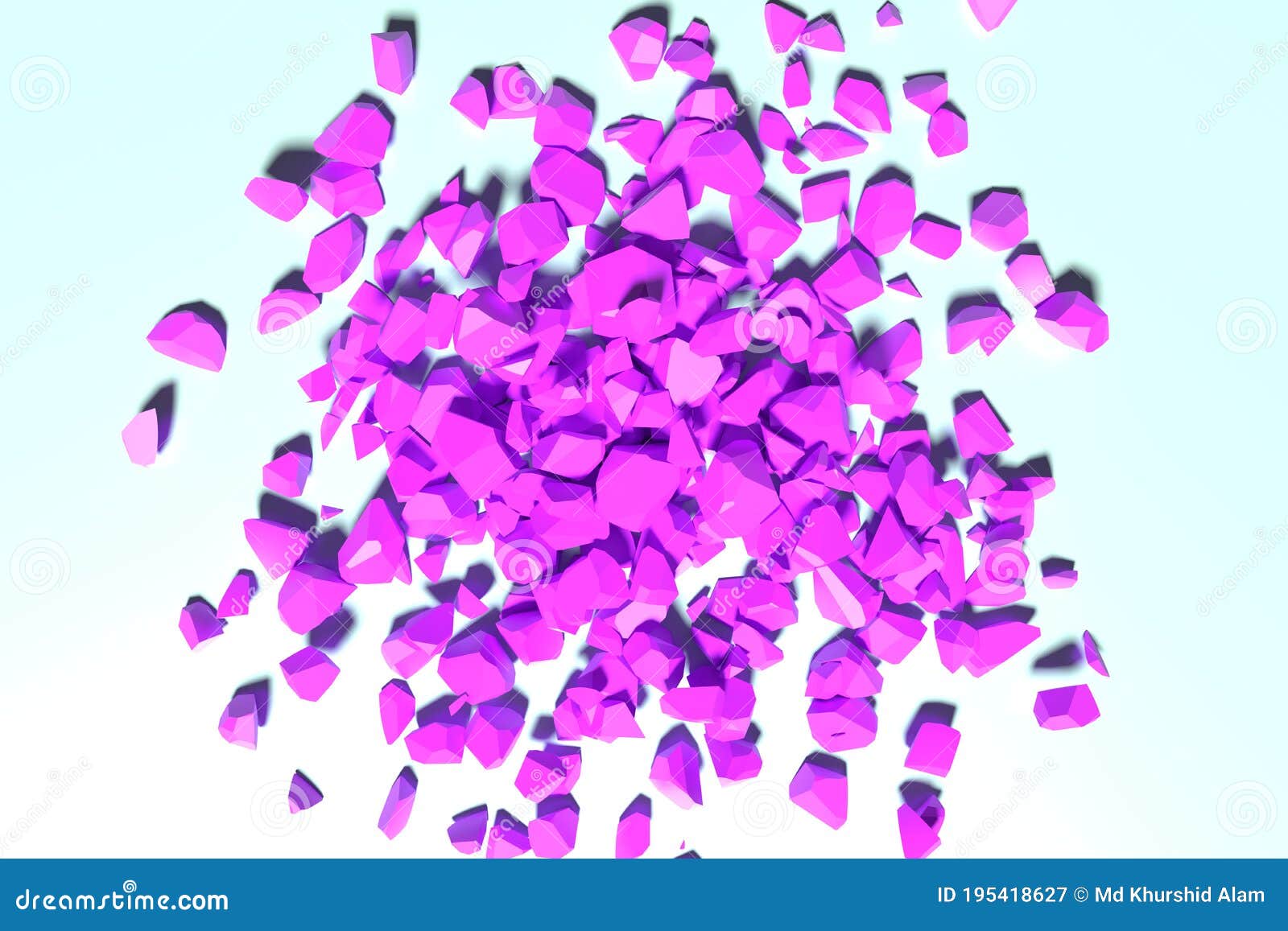 The Sphere Was Torn To Pieces after the Crash.Pink Cracked Sphere. 3d ...