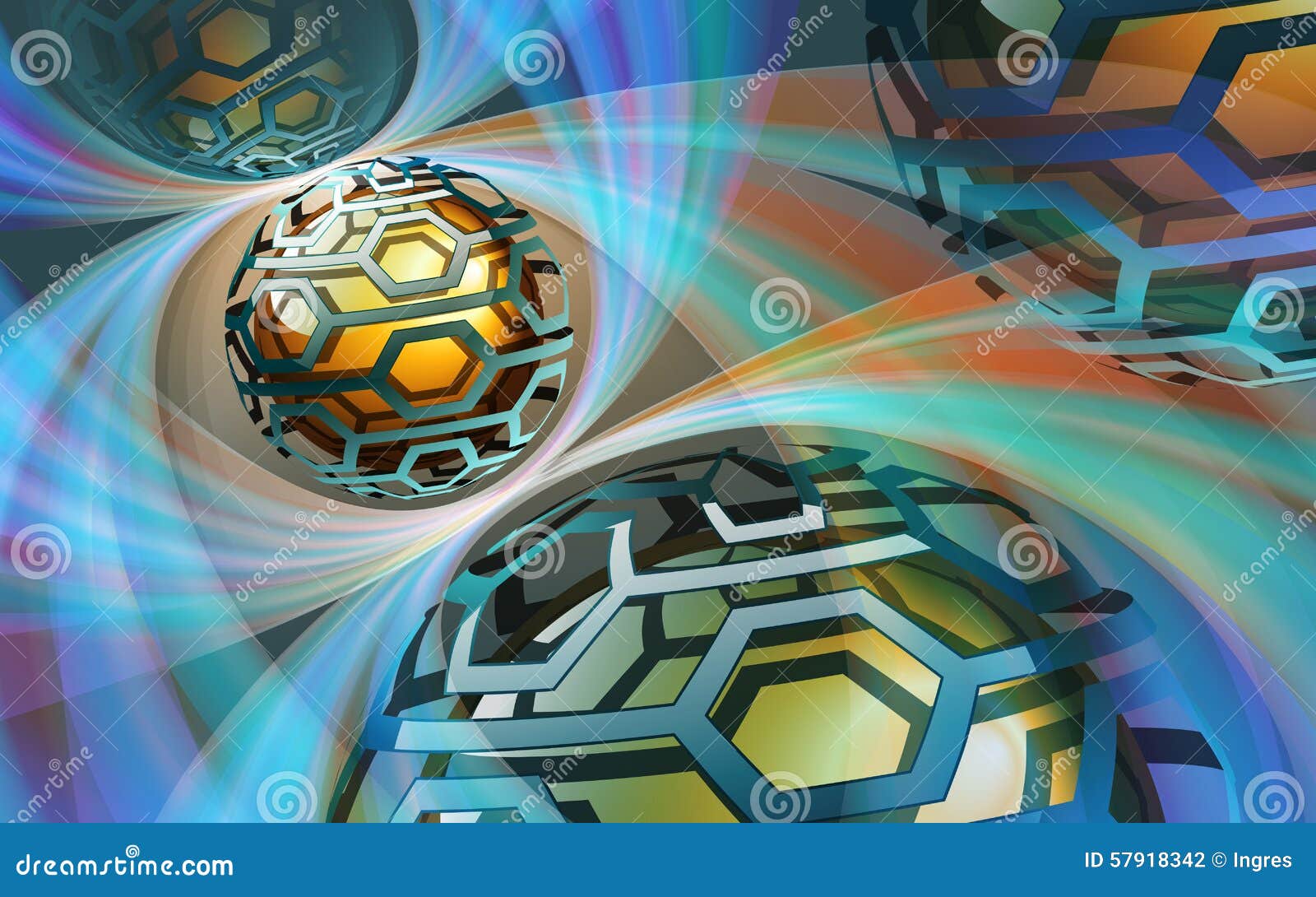 Spheres and Arcs stock vector. Illustration of illusion - 57918342