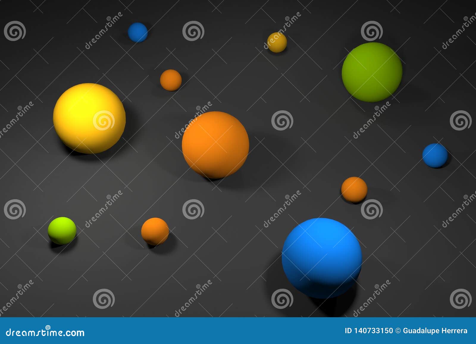 Spheres Colors 3d Render Background Abstract Stock Illustration ...