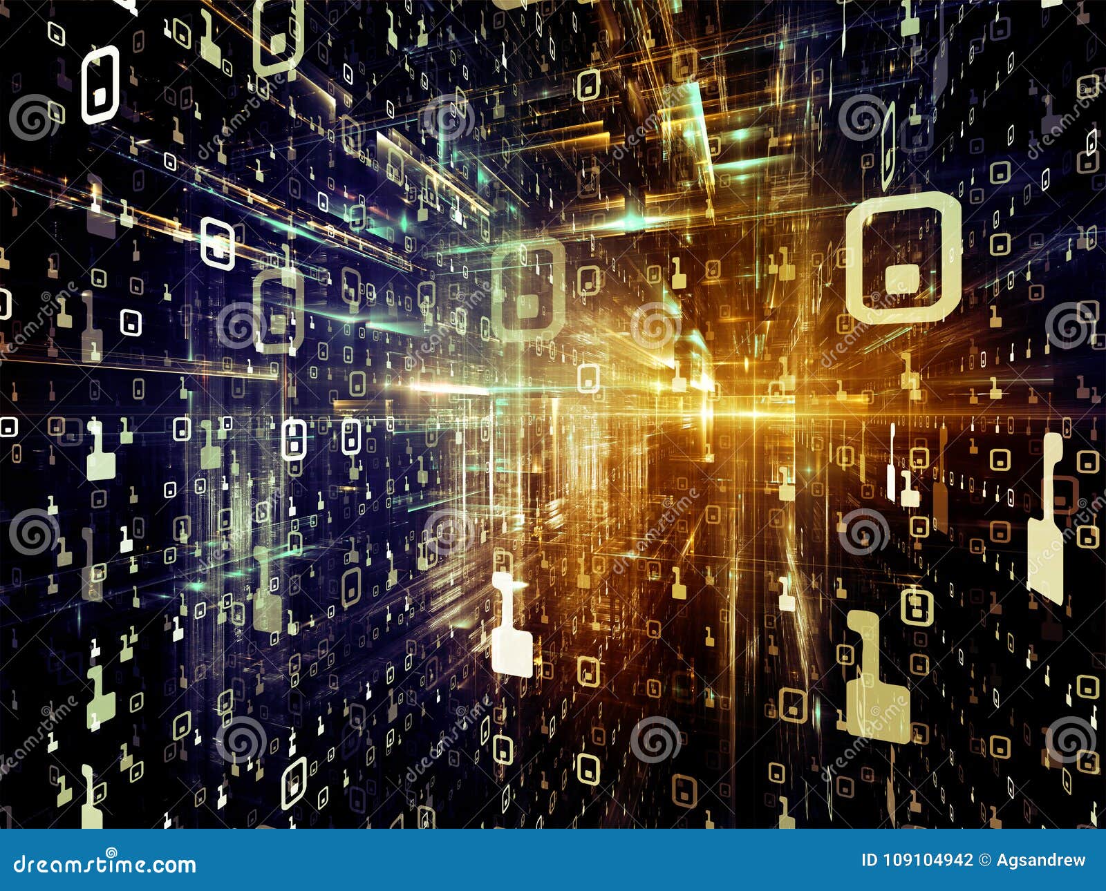 Spheres of Digital World stock illustration. Illustration of future ...