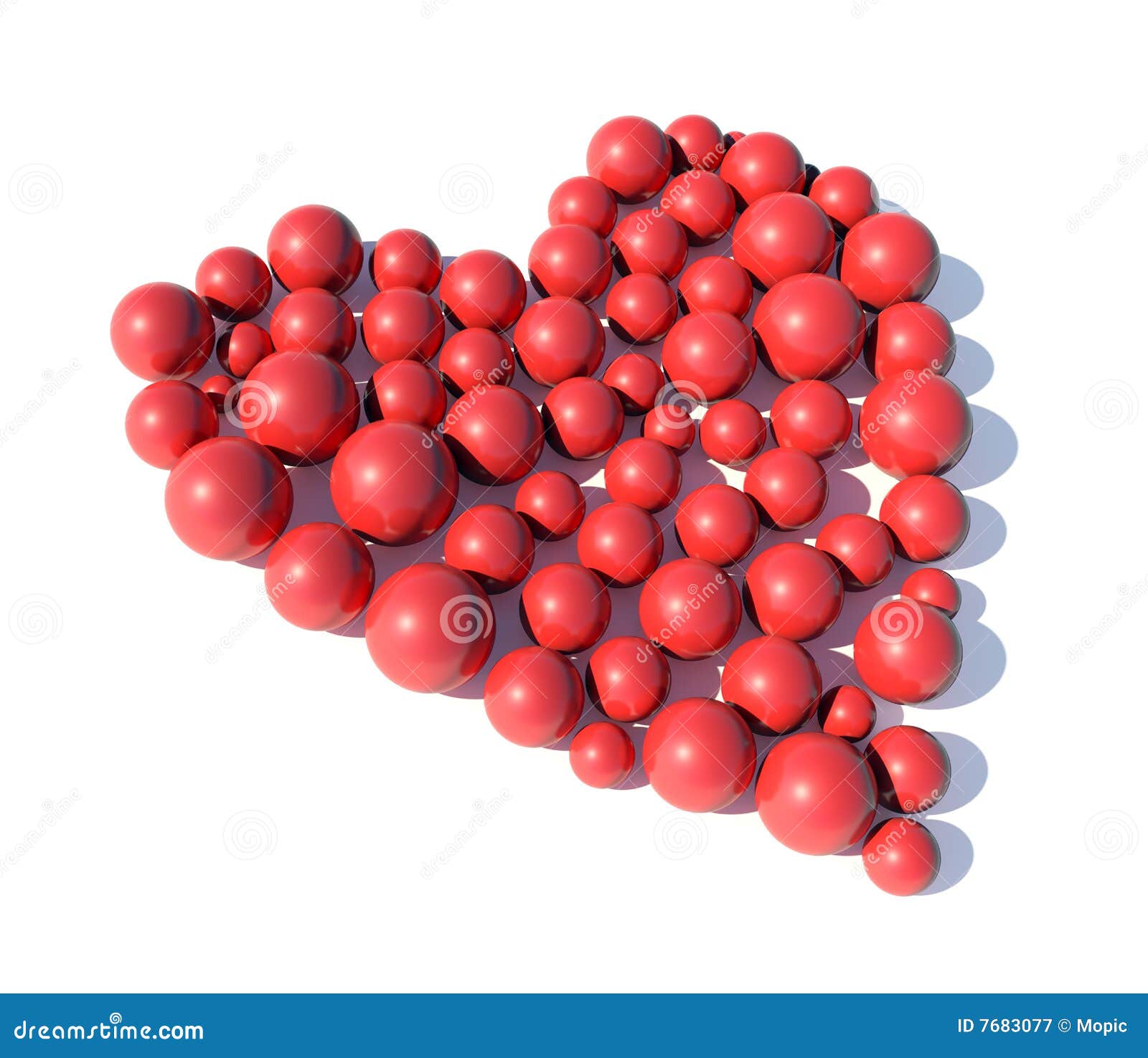 Spheres forming a heart stock illustration. Illustration of symbol ...