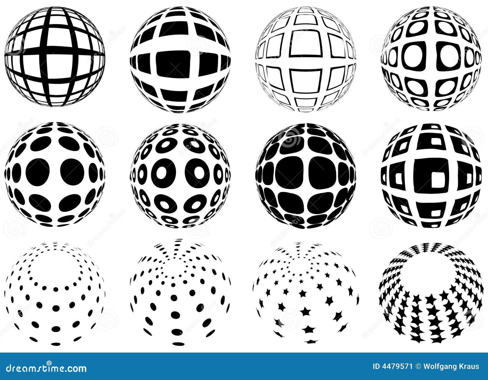 Spheres With Grid Pattern Stock Image - Image: 4479571