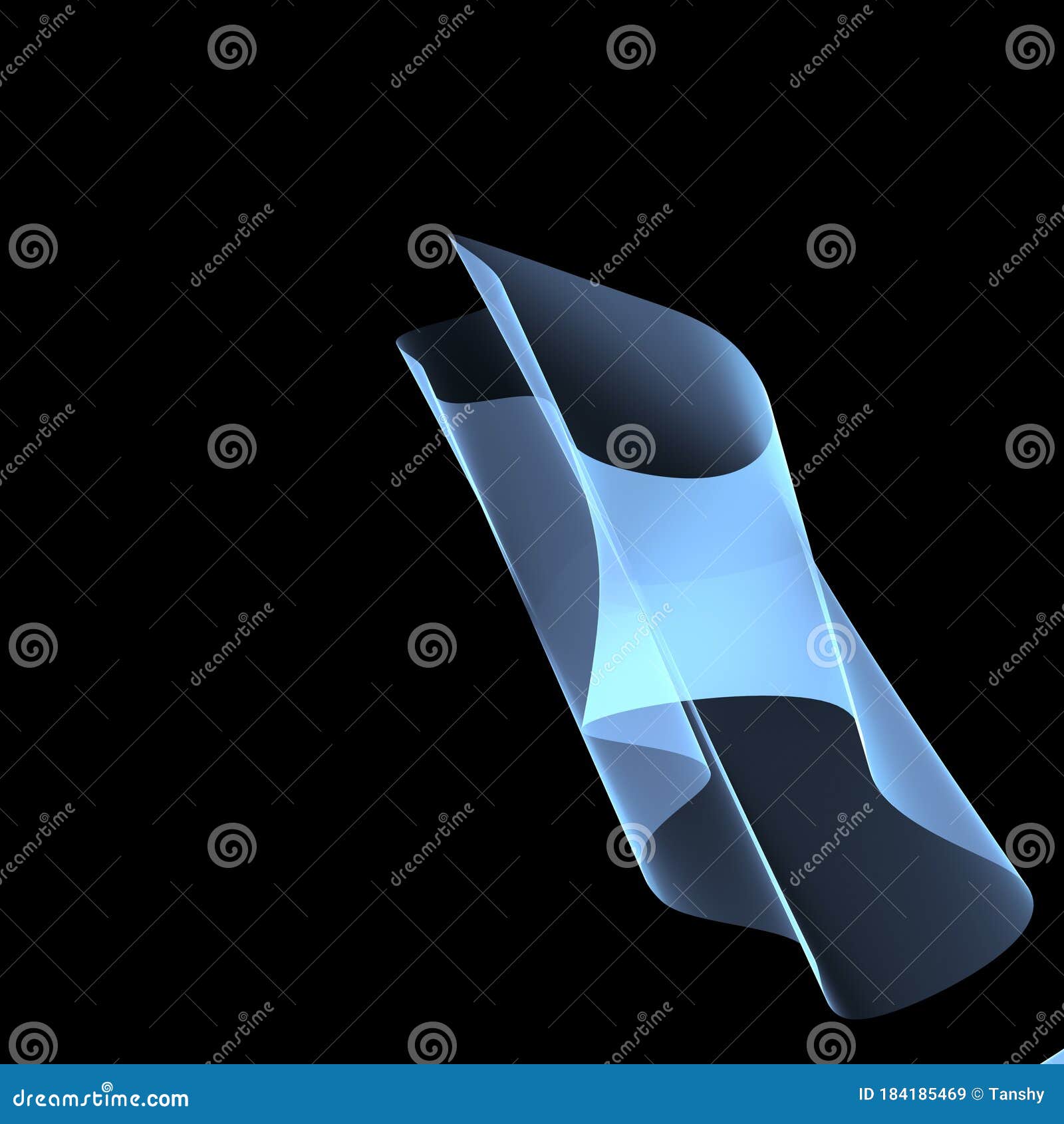 Spheres with Holes 3D Rendering Abstract Blue Helix Light Spiral ...