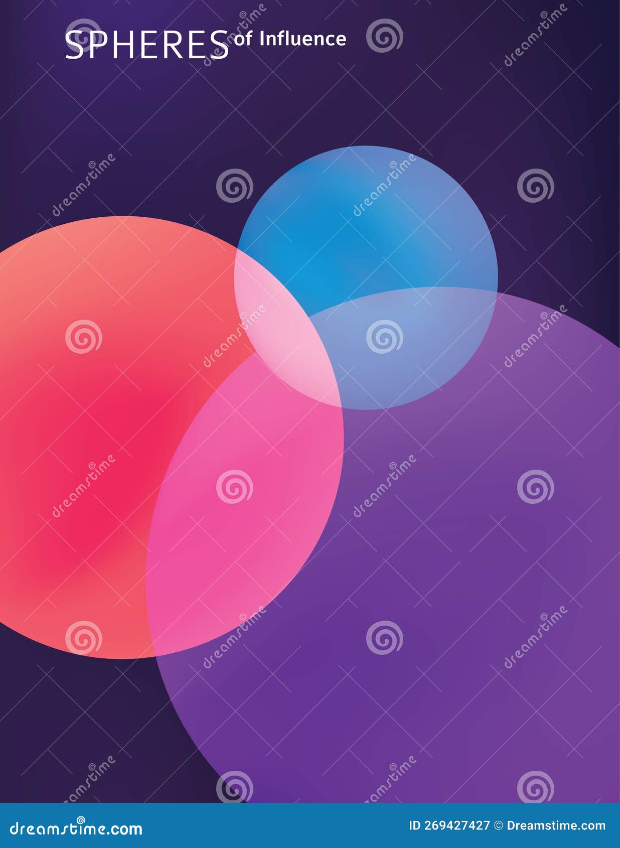 Spheres of Influence. Overlapping Amaranth, Purple and Blue Circles ...