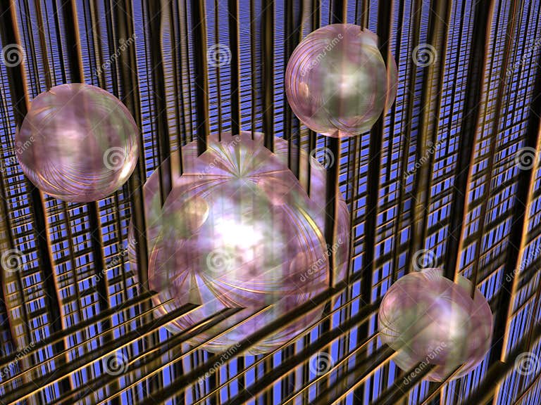 Spheres in matrix. stock illustration. Illustration of abstract - 735444