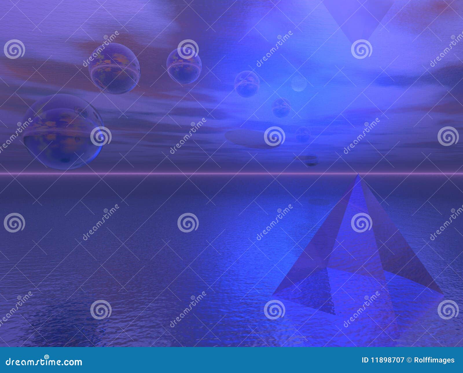 Spheres and Pyramid stock illustration. Illustration of creative - 11898707