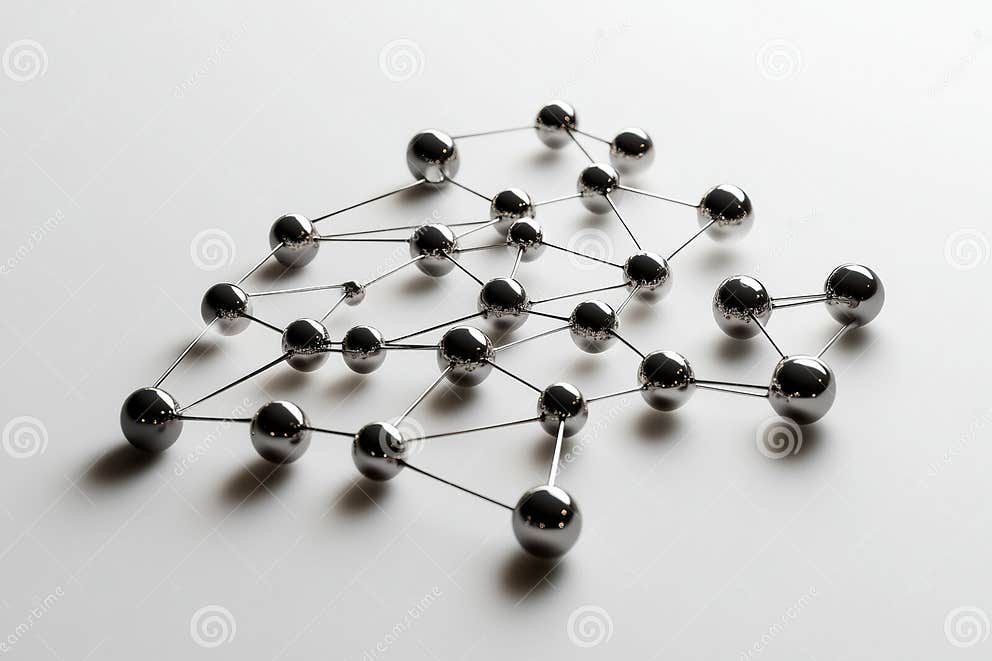Metallic Spheres and Rods Arranged To Form a Molecular Structure on a ...