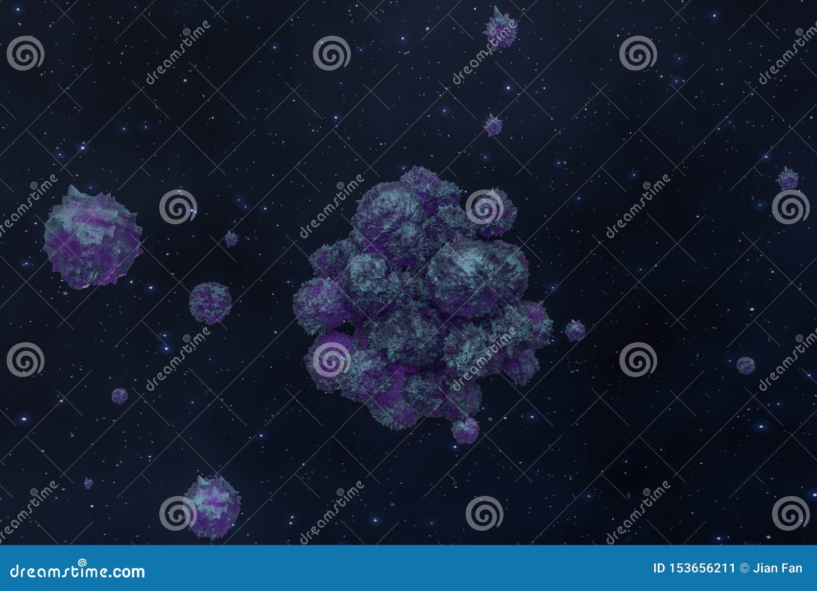 Spheres With The Textured Surface Random Distributed 3d Rendering Stock Illustration
