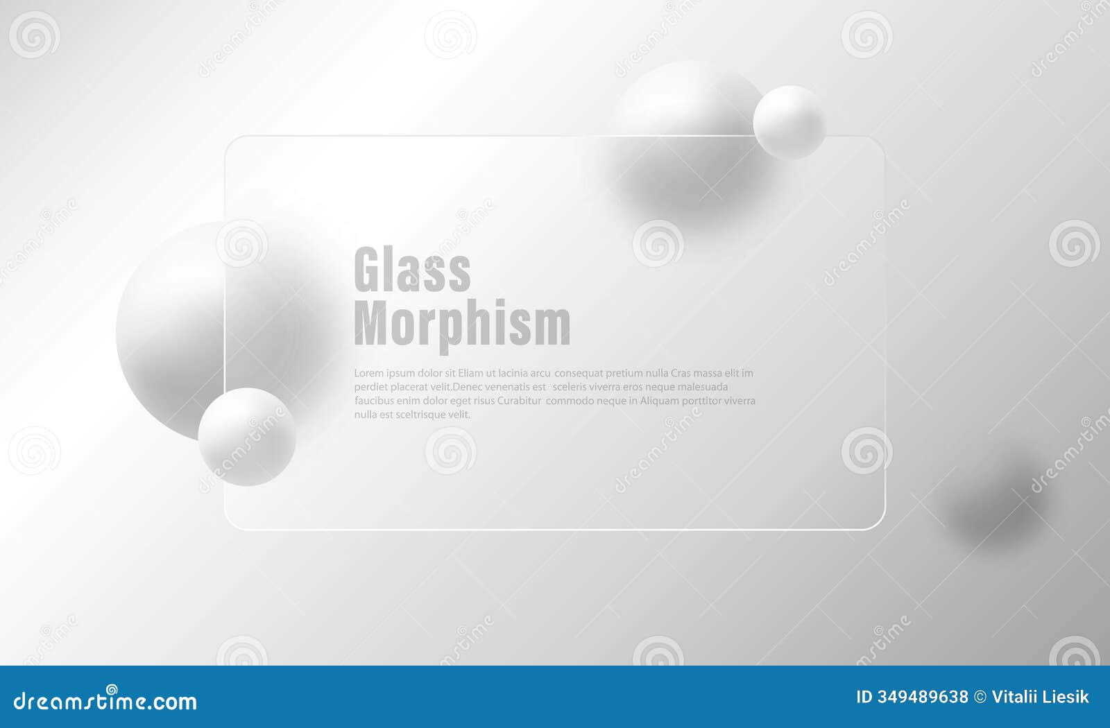 Spheres with Transparent Frame in Glass Morphism Style. Stock Vector ...