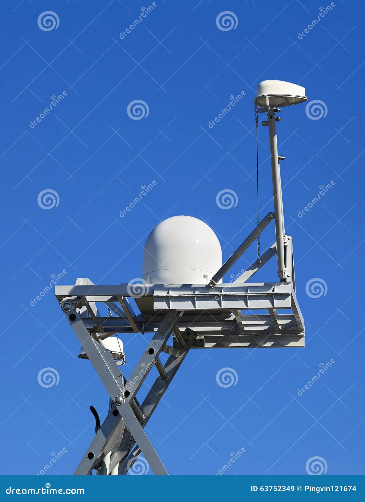 Spherical Antenna an the Metallic Platform Stock Image - Image of ...