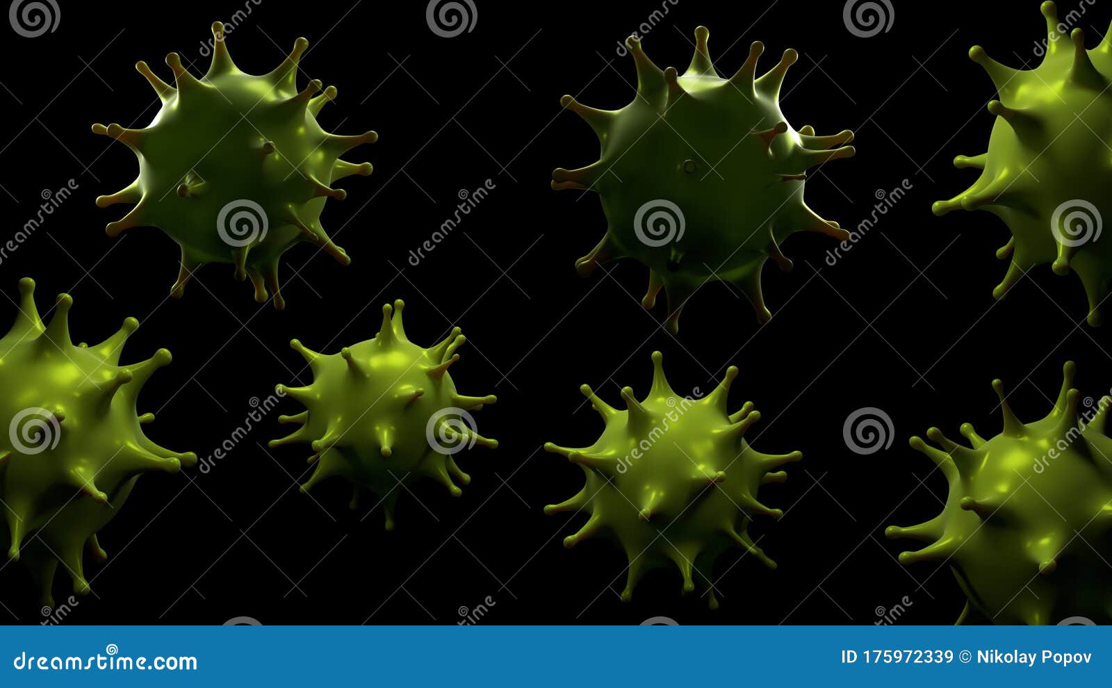 Spherical Bacterium with Processes Stock Illustration - Illustration of ...