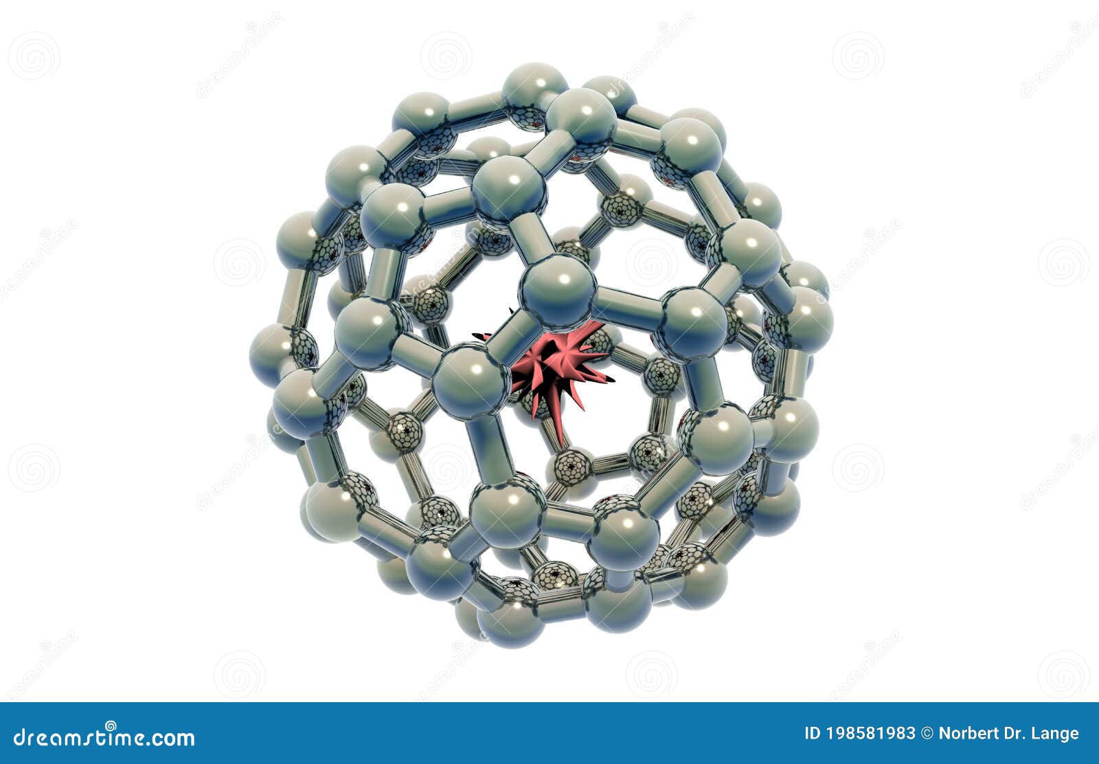 Spherical Carbon Skeleton with Stock Illustration - Illustration of ...