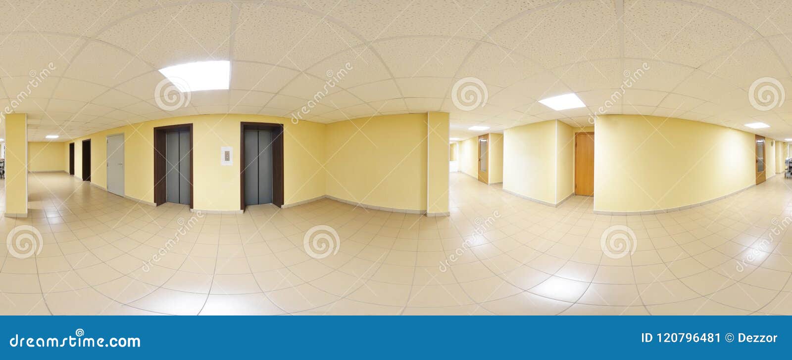 Spherical 360 Degrees Panorama Projection, Panorama in Interior Empty ...