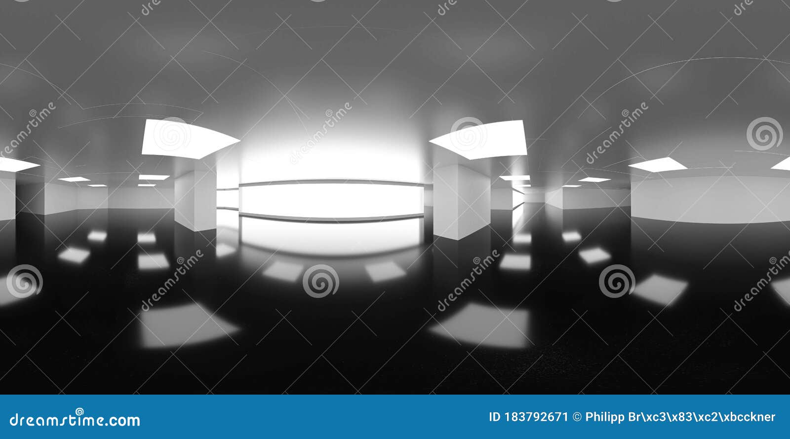 Spherical 360 Degrees Panorama Projection, Panorama in Interior Empty ...