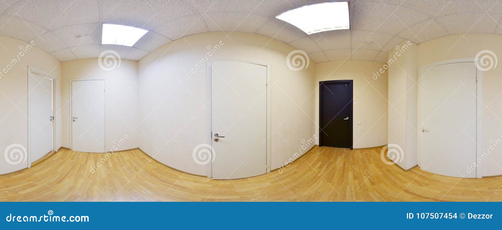 Spherical 360 Degrees Panorama Projection, Panorama in Interior Empty ...