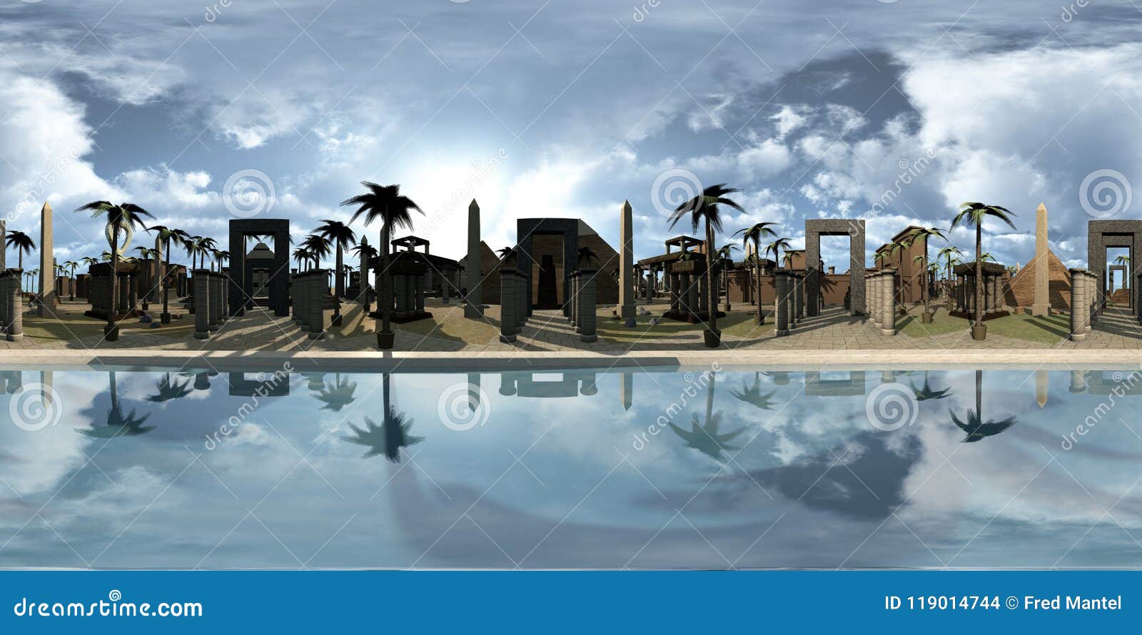 Spherical 360 Degrees, Seamless Panorama of Ancient Egypt Archtecture ...