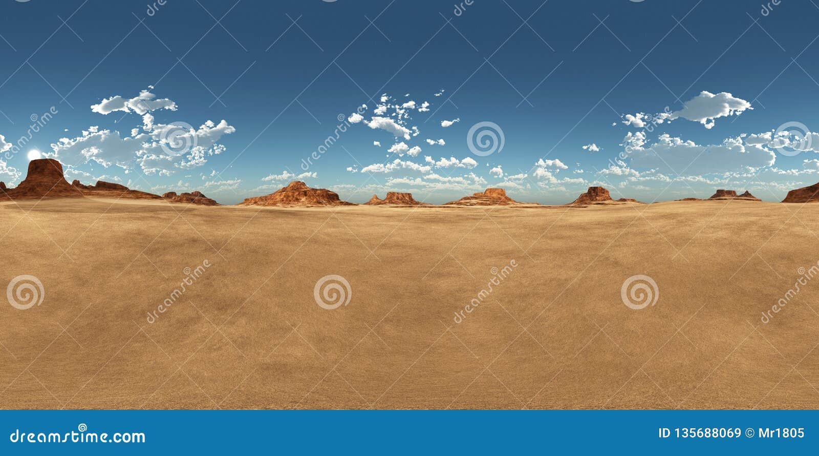 Spherical 360 Degrees Seamless Panorama with a Desert Landscape Stock ...