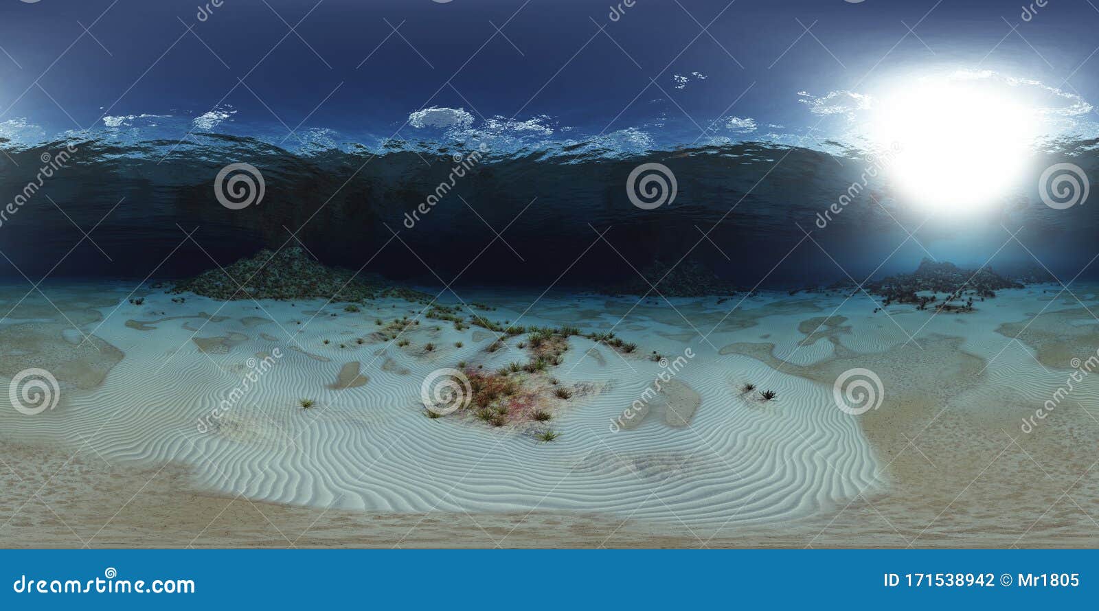Spherical 360 Degrees Seamless Panorama With An Underwater Landscape ... Spherical 360 Degrees Seamless Panorama With An Underwater Landscape ...